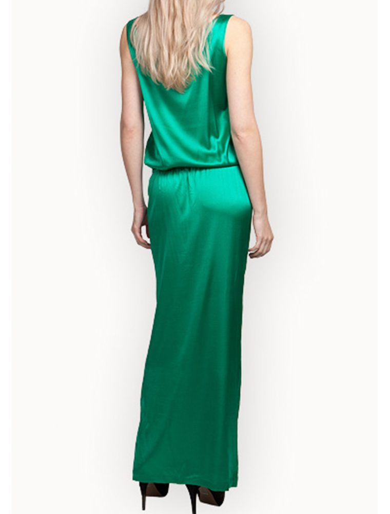 Maxi dress Roxi, Long Silk Dress In Smaragd